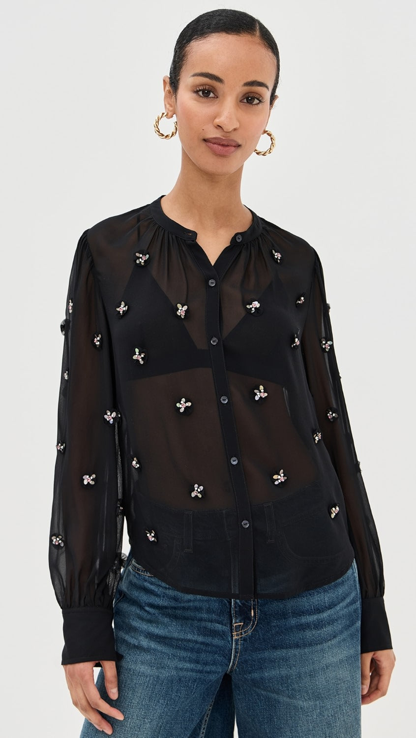 Ulla Johnson Bea Blouse Noir – Concepts Reno